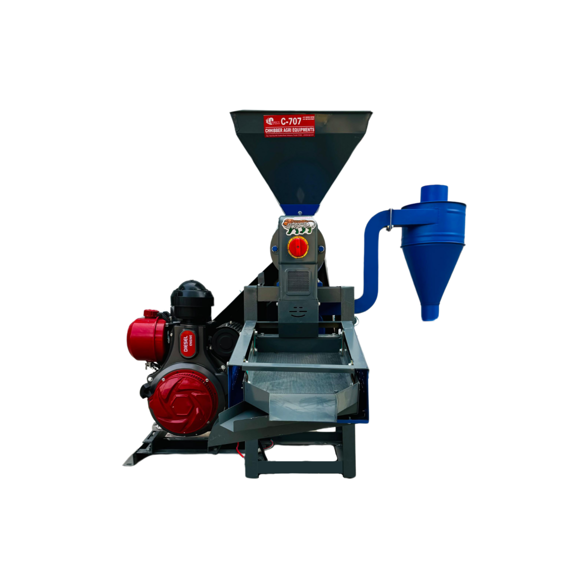 6n70 rice mill with vibrator attachment with 9hp diesel engine ...